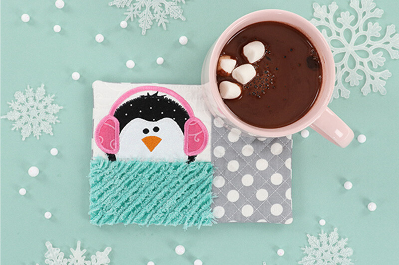 Free Warm and Whimsical Penguin Mug Rug Design